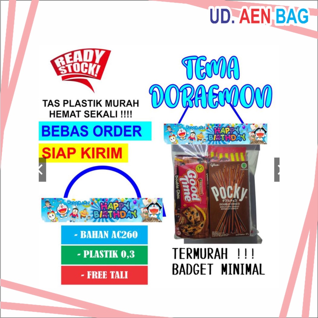 Jual STOCK READY DORAEMON GOODIE BAG MURAH TAS PLASTIK CUSTOM PLASTIK PROMO Ultah di iskstore ...