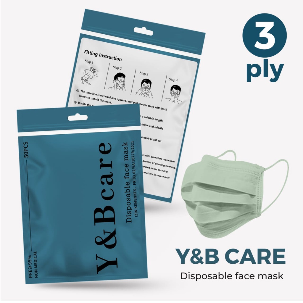 Jual Masker hitam 3 ply isi 50 pcs merek disposable mask non medical ...