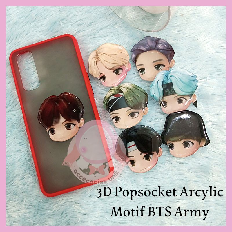 Jual Popsocket Arcylic 3D Motif V BTS Army Tiny Tan Pop Socket Grip ...