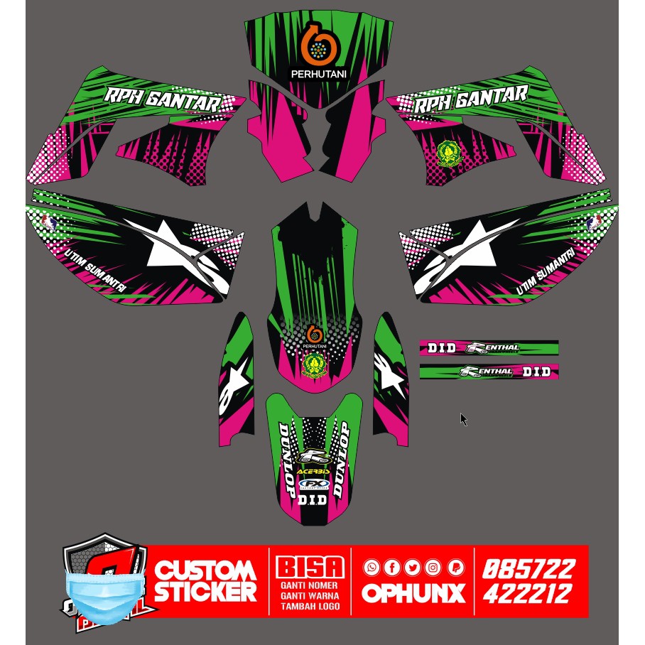 Jual CRF STIKERCUSTOM FULL BODY DECAL STICKER STRIPING crf | Shopee ...
