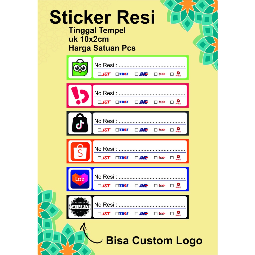 Jual (isi 50pcs) Stiker Resi / Sticker Pengiriman / Stiker Pengiriman ...