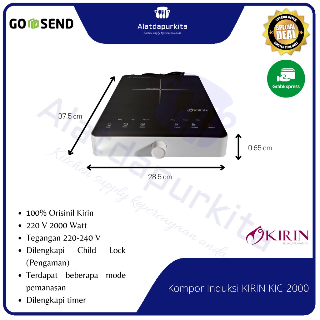 Jual Kompor Listrik Induksi Portable Kirin Original 100% Electrical Stove Tipe KIC-2000 | Shopee ...