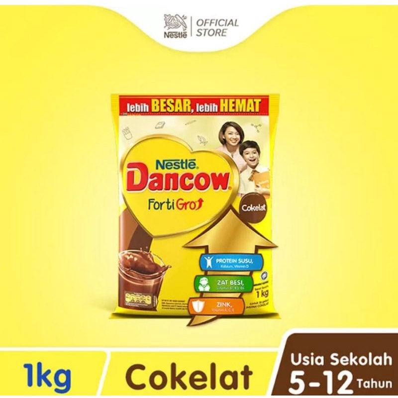 Jual DANCOW Enriched Fortigro Susu Coklat Pack 1kg | Shopee Indonesia