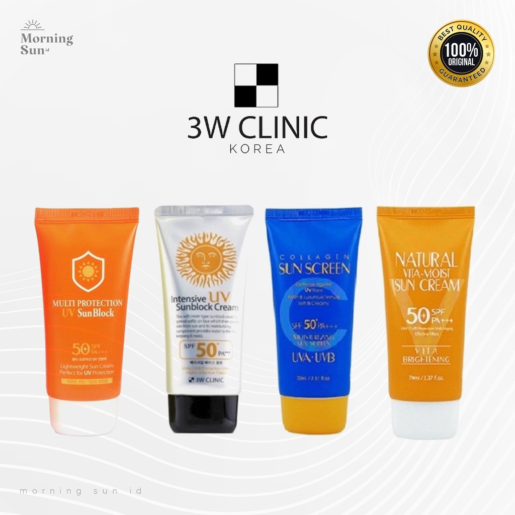 Jual 3W CLINIC Intensive UV Sunblock / Collagen / Natural Vita Moist ...