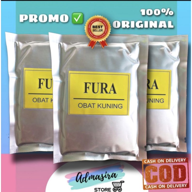 Jual FURA Obat Kuning Ikan 100 gram Furazolidone antibiotik ikan ...