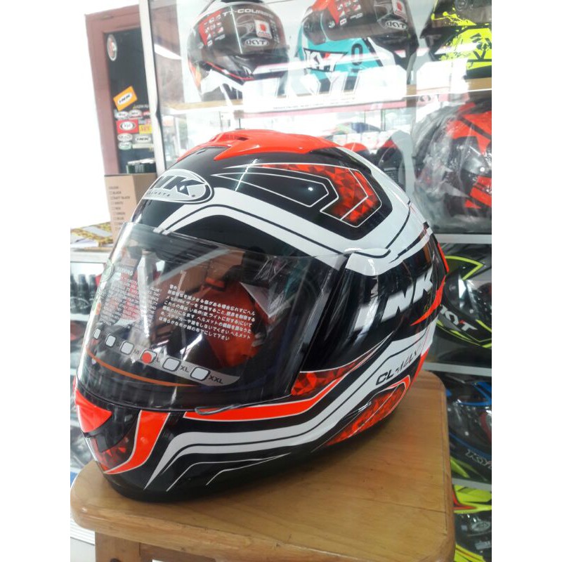 Jual Helm Full Face INK CL-MAX SERI 5 BLACK/ WHITE/ RED FLOU | Shopee ...