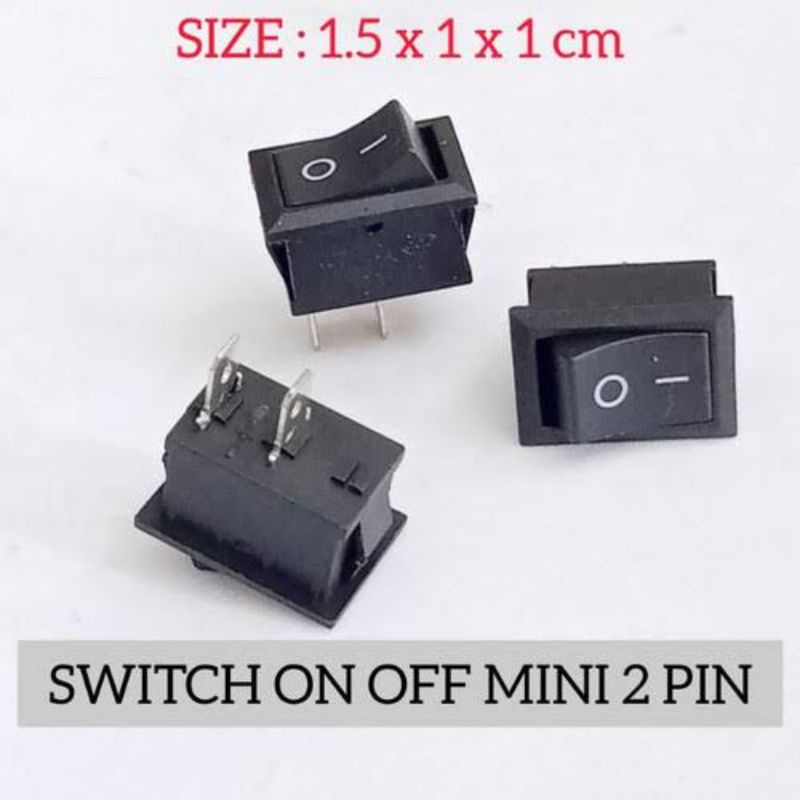 Jual Saklar Rocker Switch 2 Pin Hitam On Off Kecil Non Lampu | Shopee ...