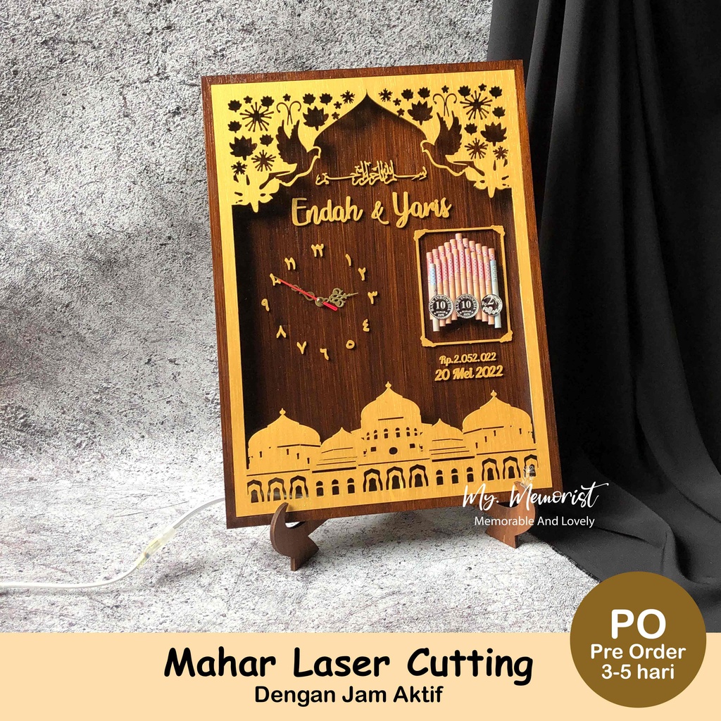Jual Mahar Laser cutting Mahar Laser Mahar Jam plywood akrilik | Shopee ...