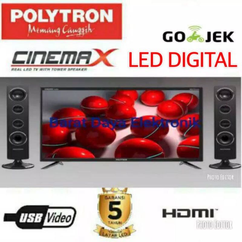 Jual LED Polytron LED TV Digital Tower CinemaX 32 Inch PLD32TV1555 LED DIGITAL TV + Speaker ...