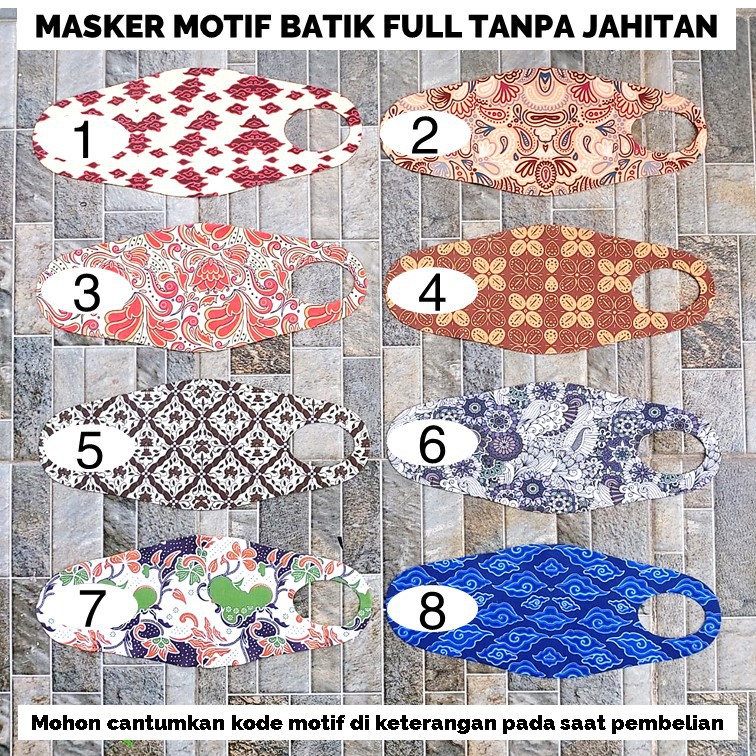 Jual Masker Scuba Motif Batik Indonesia Full Tanpa Jahitan Dewasa ...