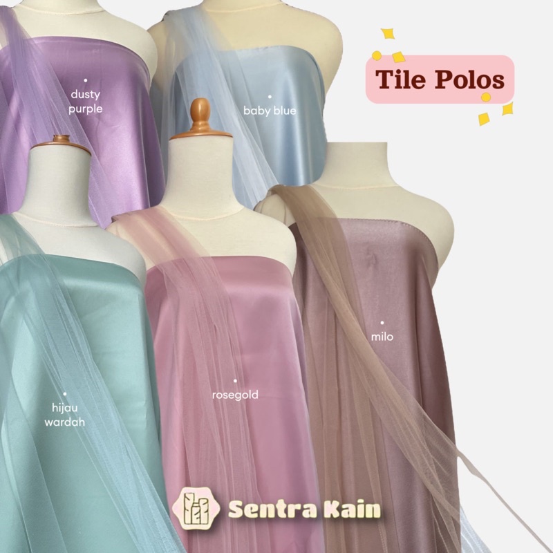 Jual Kain Tile Polos Warna Rosegold / Lavender / Hijau wardah / Coklat ...