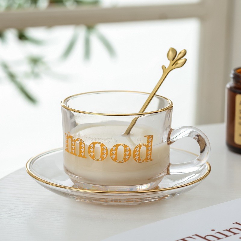 Jual Cangkir Kopi Estetik - Cangkir Kaca Minimalis Elegan - MOOD TEA ...