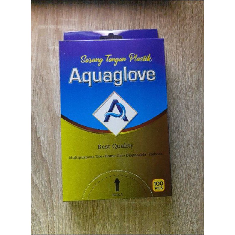 Jual SARUNG TANGAN PLASTIK GLOVE AQUAGLOVE 100 PCS | Shopee Indonesia