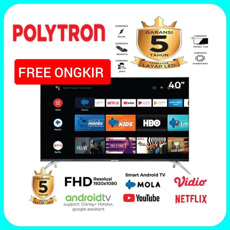 Jual KHUSUS PALEMBANG TV LED ANDROID POLYTRON 43 INCH 43 "43BAG9953 BISA YOUTUBE | Shopee Indonesia