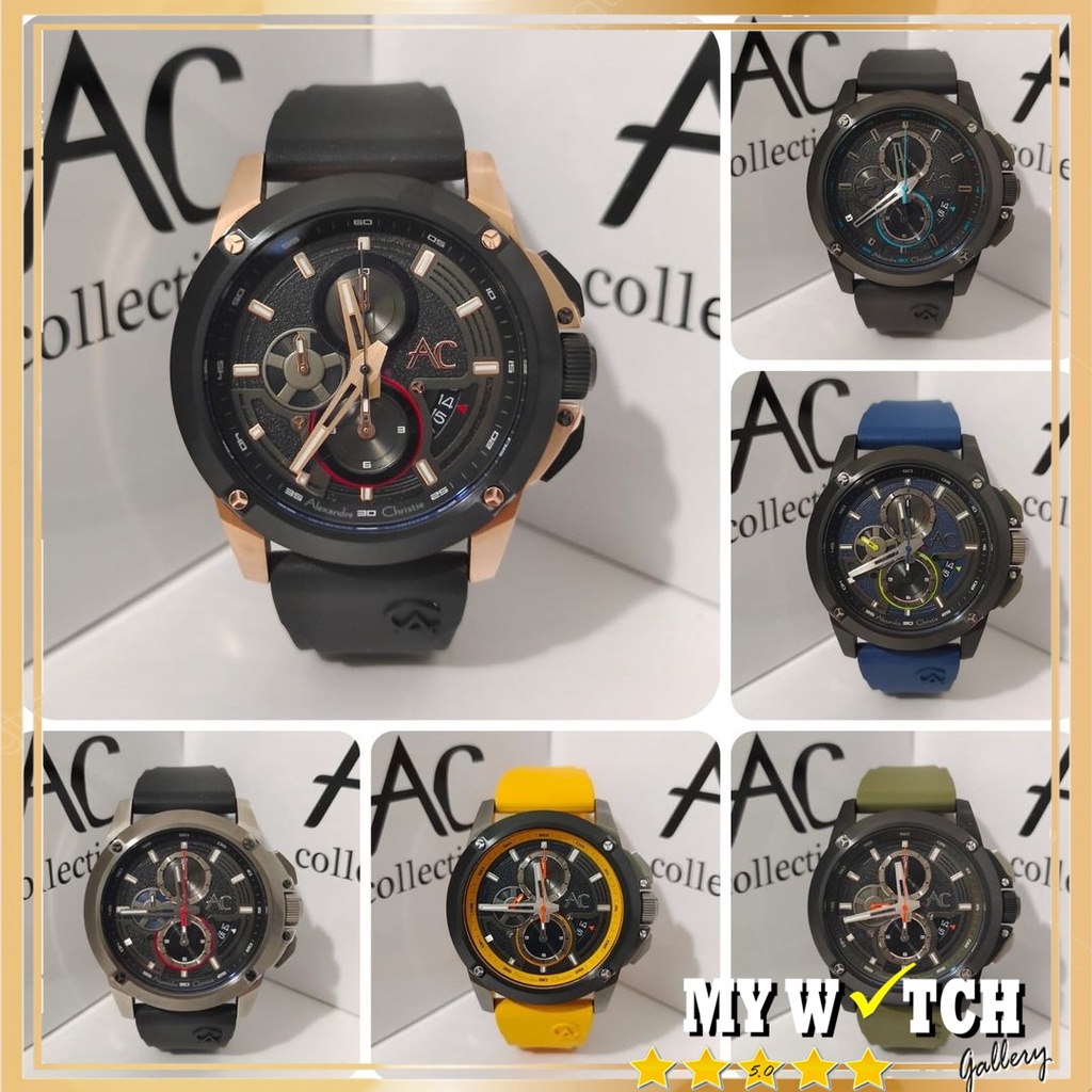 Jual Alexandre Christie / Alexander AC 9602 MC Chronograph Rubber Jam ...