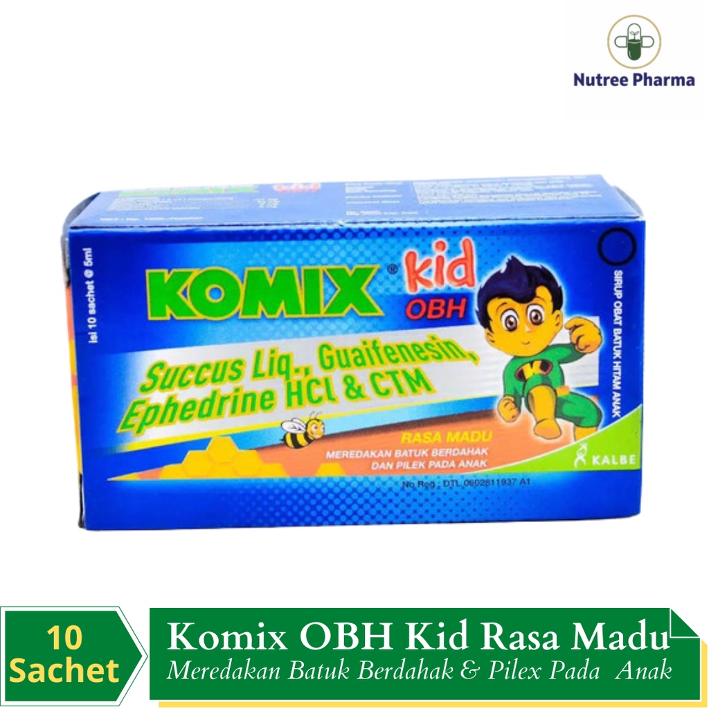 Jual Komix OBH Kid Sirup Rasa Madu Box isi 10 Sachet 5 ml | Shopee ...