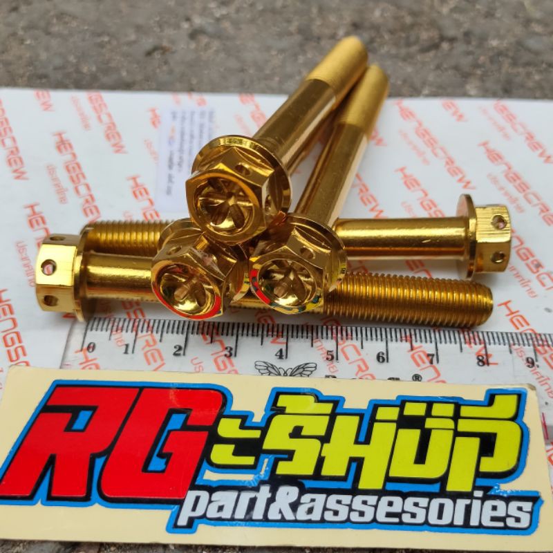 Jual baut probolt stainless gold flower M10x80 10x80 drat 14 panjang ...