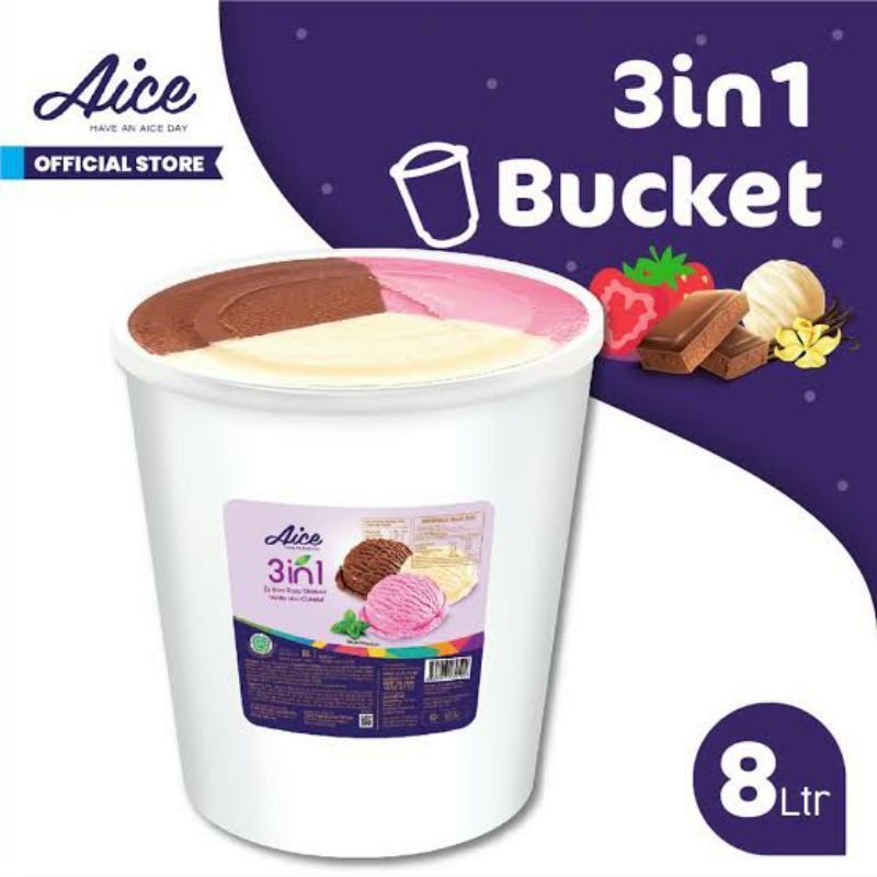 Jual Aice Ice Cream 3 Rasa Kemasan 8 Liter | Shopee Indonesia