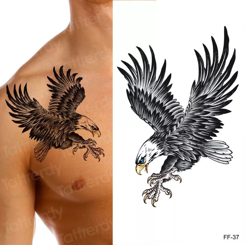 Jual tatto temporary burung elang tato dada tahan lama anti air ...