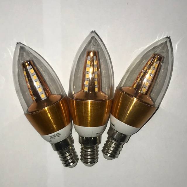 Jual Lampu Candle LED 5W fitting E14 Hias 5 watt bohlam lilin gantung KUNING | Shopee Indonesia