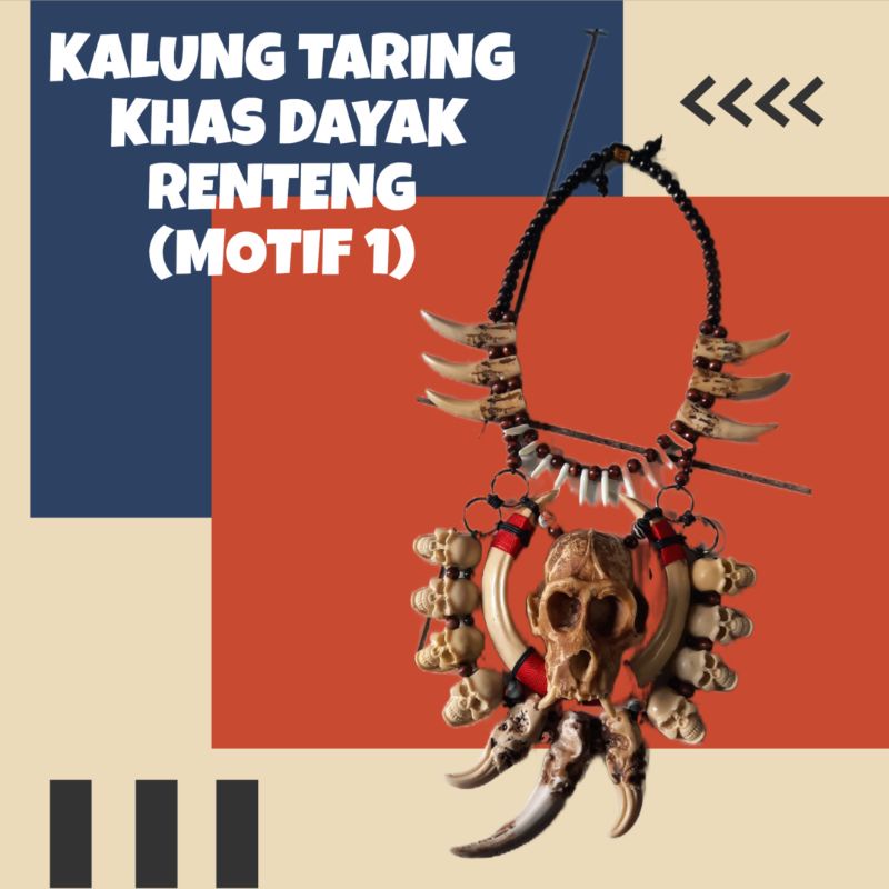 Jual KALUNG TARING BABI KHAS DAYAK RENTENG MOTIF 1 | Shopee Indonesia