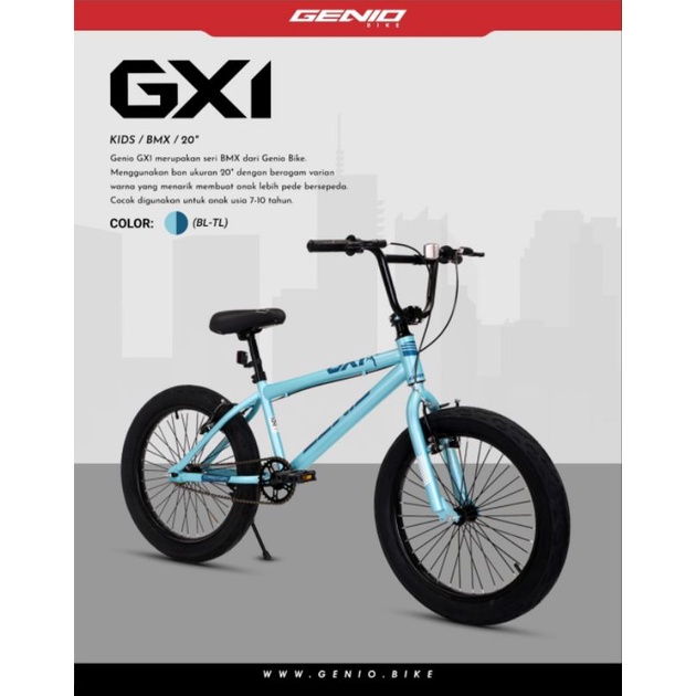 Jual Sepeda BMX 20 inch GENIO GX 01 GX01 GX1 GX 01 SEPEDA BMX ANAK LAKI LAKI BAN JUMBO | Shopee ...