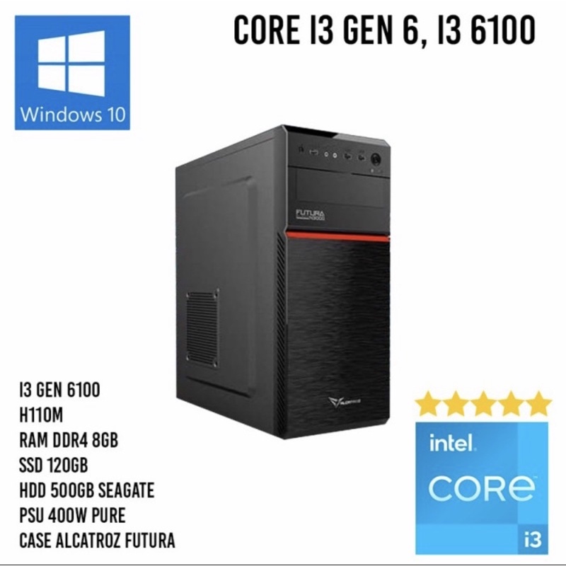 Jual CPU MURAH RAKITAN CORE I3 6100 3,70 GHZ SKYLAKE RAM DDR4 8GB SSD ...