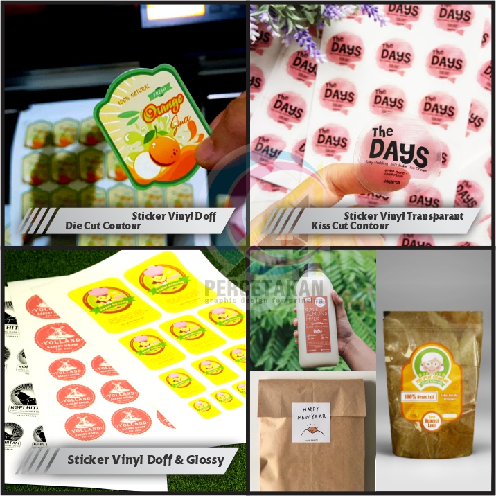 Jual Cetak stiker, Sticker label kemasan A3 bahan Vynil anti air ...