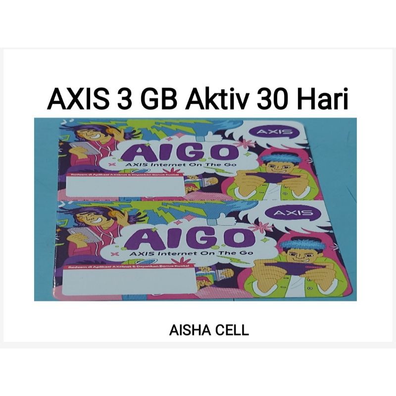 Jual Voucher Data Axis AIGO 3 GB 30 hari | Shopee Indonesia