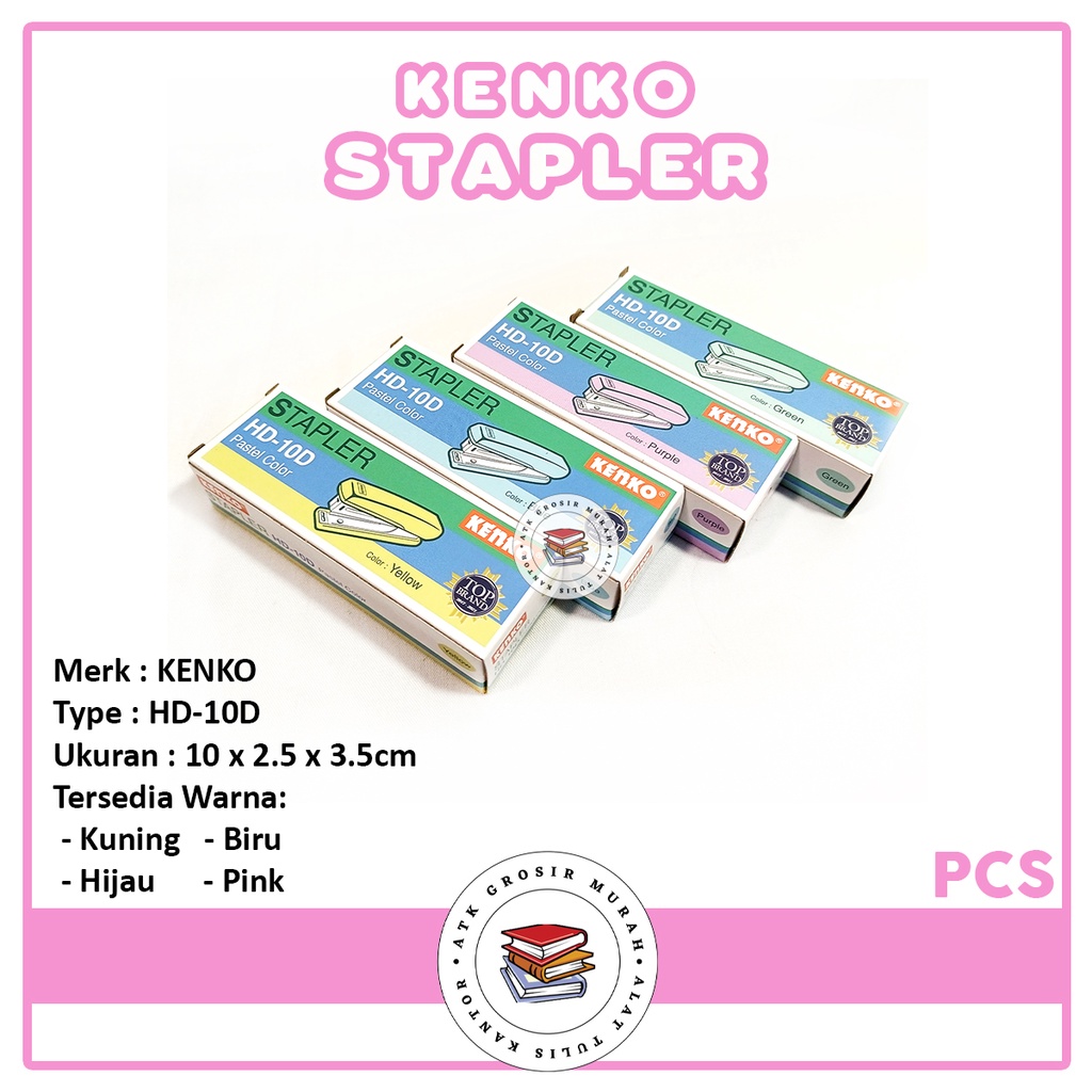 Jual KENKO - Stapler HD-10D Pastel Color - Pcs | Shopee Indonesia