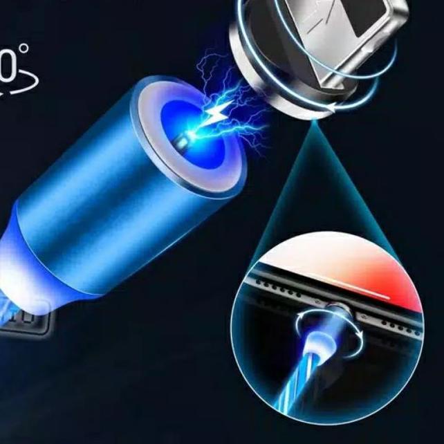 Jual kabel casan magnet LED ngalir 2A 3in1 streaming LED magnetic ...