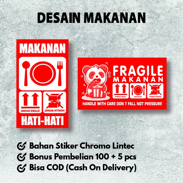 Jual STIKER FRAGILE MAKANAN//STIKER FRAGILE KARTUN//FRAGILE MURAH ...