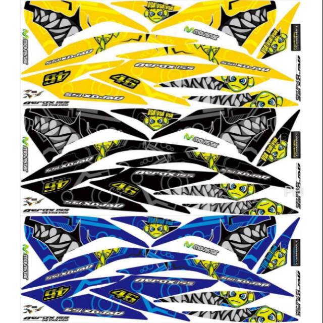 Jual Striping Aerox 155 Variasi Yamaha Sticker Stiker Scotlite Skotlet ...