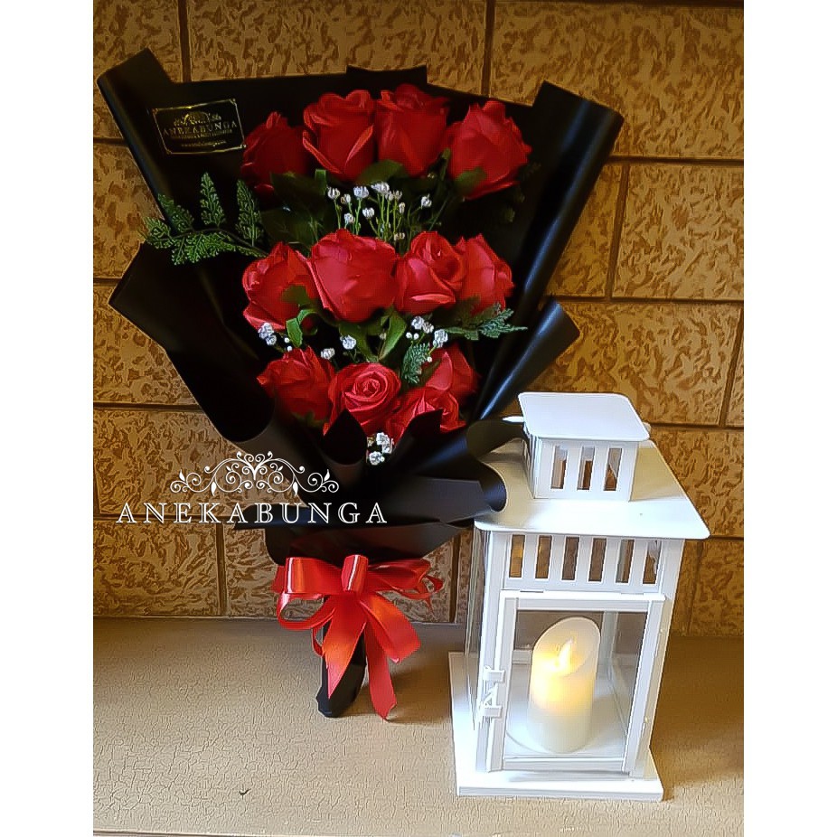 Jual Buket Bunga Mawar Plastik Artificial Rose Birthday Flower Bouquet ...