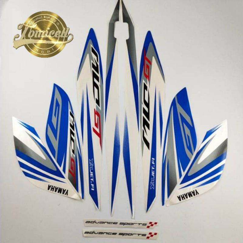 Jual striping decal yamaha Mio GT 2014 biru putih list standar ...