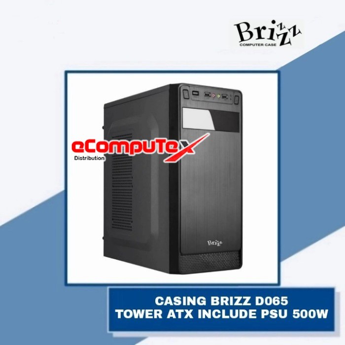 Jual CASING PC KOMPUTER BRIZZ MID TOWER ATX D065 / D 065 PLUS PSU 500 ...