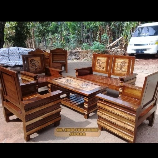 Jual mebel kursi ruang tamu kayu jati model simpel sederhana dan murah ...