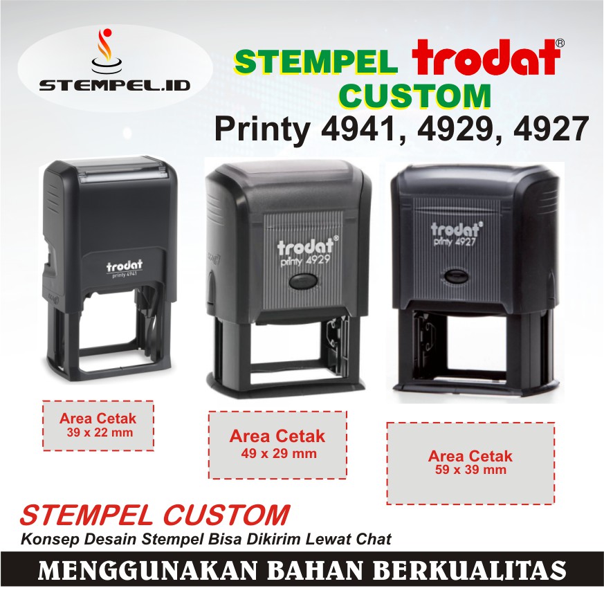 Jual Stempel Custom Trodat Printy 4941 4929 4927 Logo Perusahaan Otamatis Stamp | Shopee Indonesia