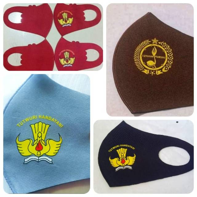 Jual MASKER LOGO SEKOLAH READY SD SMP SMA PRAMUKA BISA SATUAN KIALITAS ...