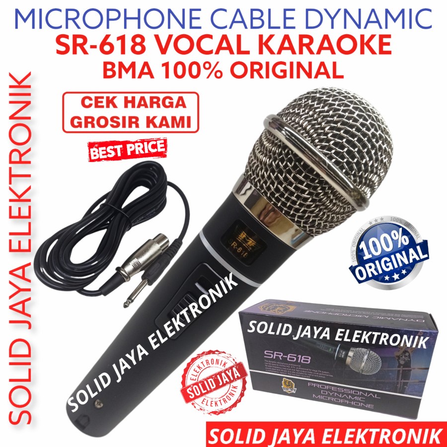 Jual MIC MICROPHONE BMA SR618 PROFESIONAL DINAMIC MIK SR-618 SR 618 VOKAL VOCAL KARAOKE DYNAMIC ...