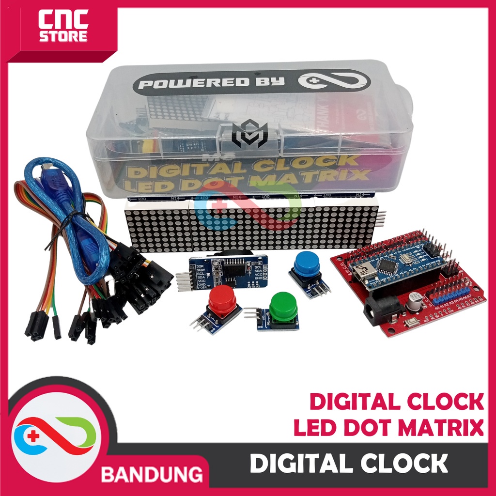 Jual KIT DIGITAL CLOCK LED DOT MATRIX JAM DIGITAL ARDUINO PAKET LENGKAP ...