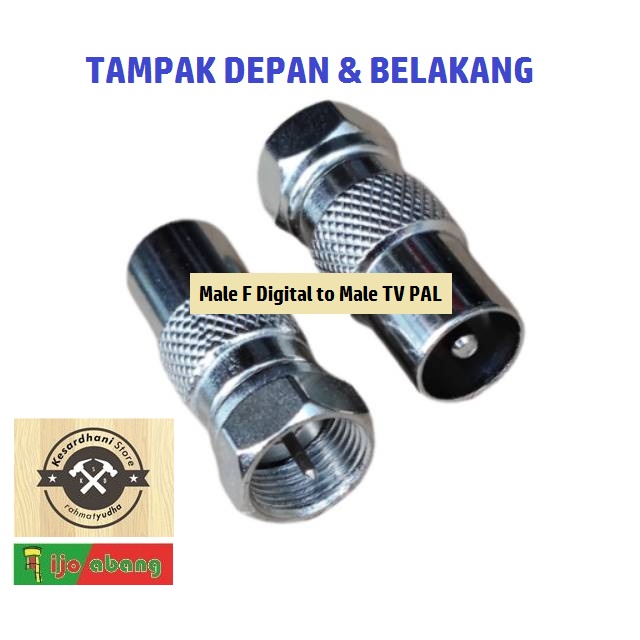 Jual Konektor Jack Antena TV Digital Cowok Male Drat to Male PAL ...