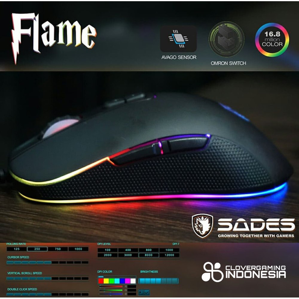 Jual Sades Flame Macro RGB - Original Garansi Resmi - Mouse Gaming ...