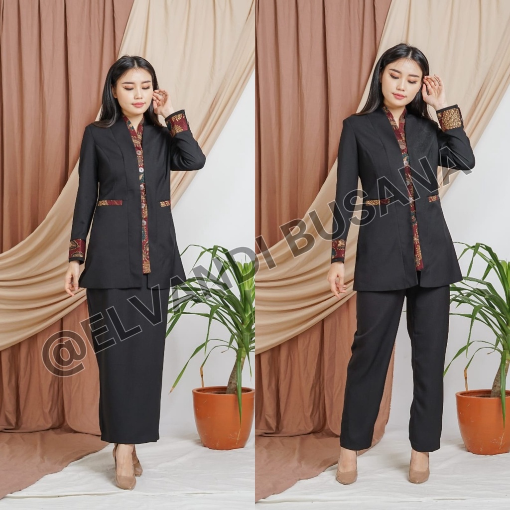 Jual Blazer Wanita Baju Kerja Kantor Seragam PDH PNS Pemda Dinas Guru ASN Wanita Setelan Rok ...