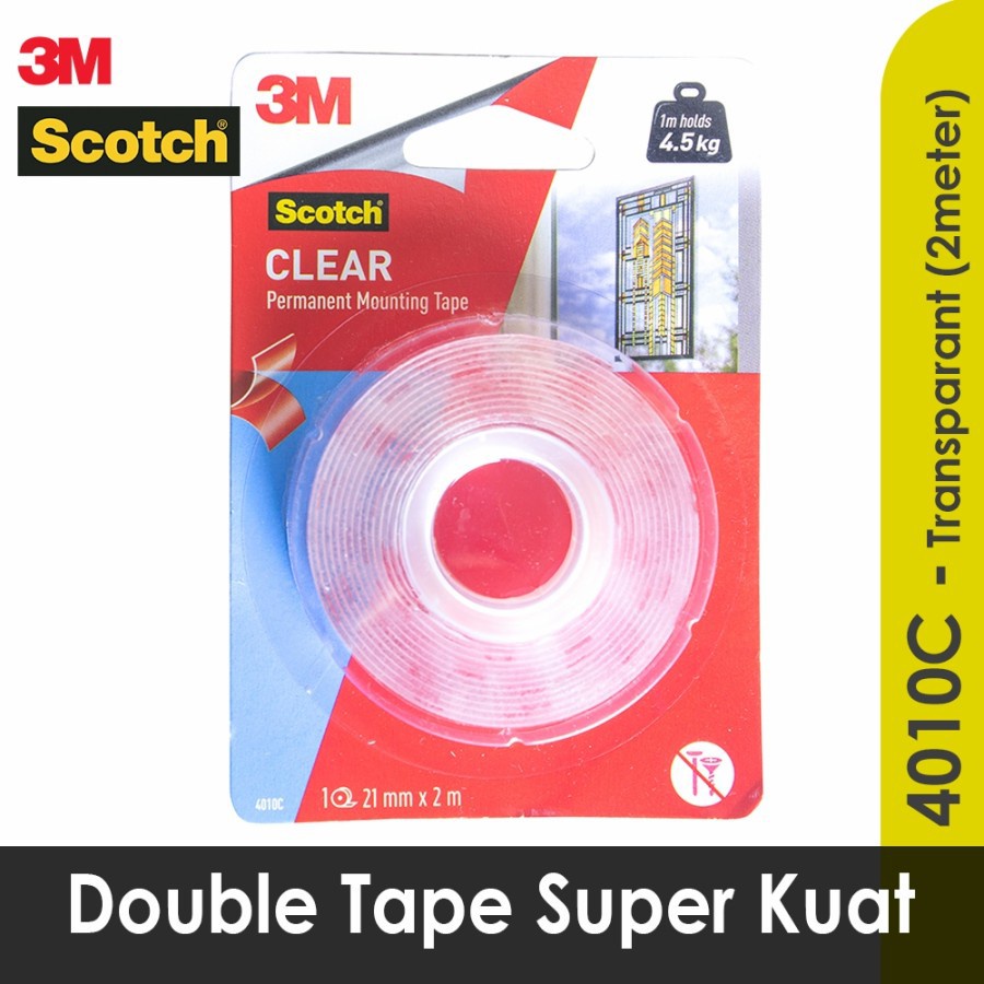 Jual Lakban/perekat/mounting tape transparan permanent 3M/double tape 4010C | Shopee Indonesia