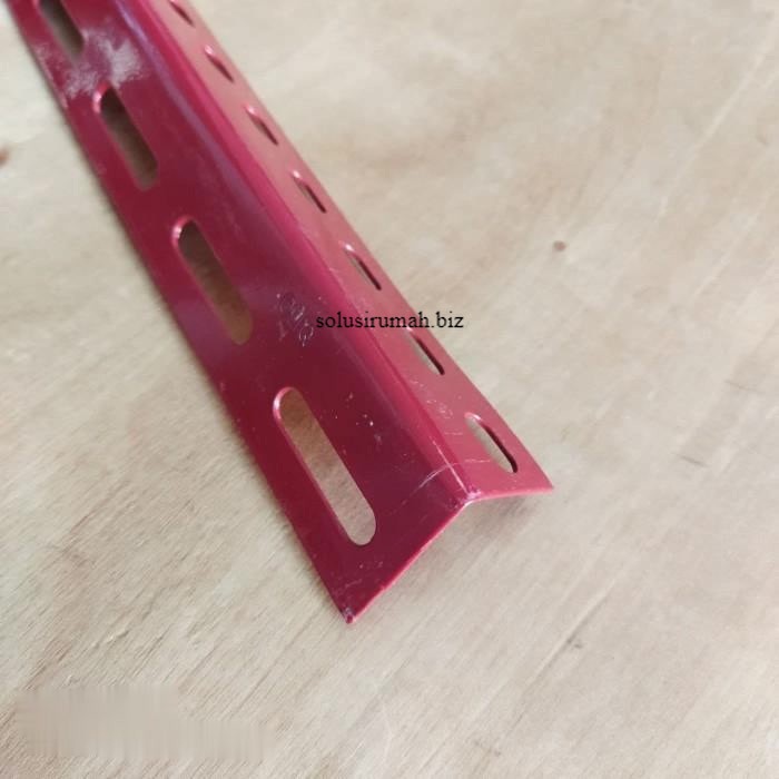 Jual Besi Siku Lubang Merah Tebal 1.4mm Potongan 100 cm 1 meter ...