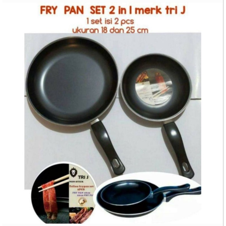 Jual teflon set tri j / frypan set / teflon wajan | Shopee Indonesia