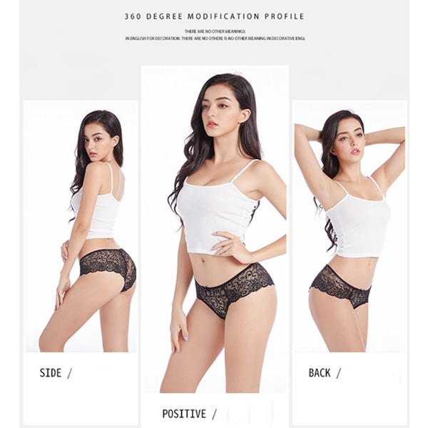 Jual Renda Mulus Celana Dalam Wanita Mid Waist ukuran besar Sexy bernapas Thong 3C125 | Shopee ...