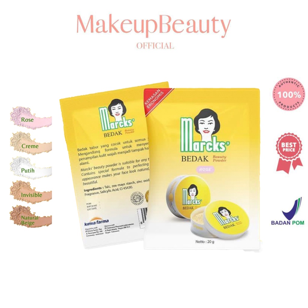 Jual MARCK'S Marcks Active Bedak Tabur Beauty Powder Sachet 20gr ...