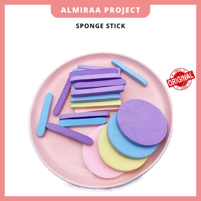 Jual Sponge Stick Spons Facial Kentang ( premium ) Pink Biru Ungu Untuk ...